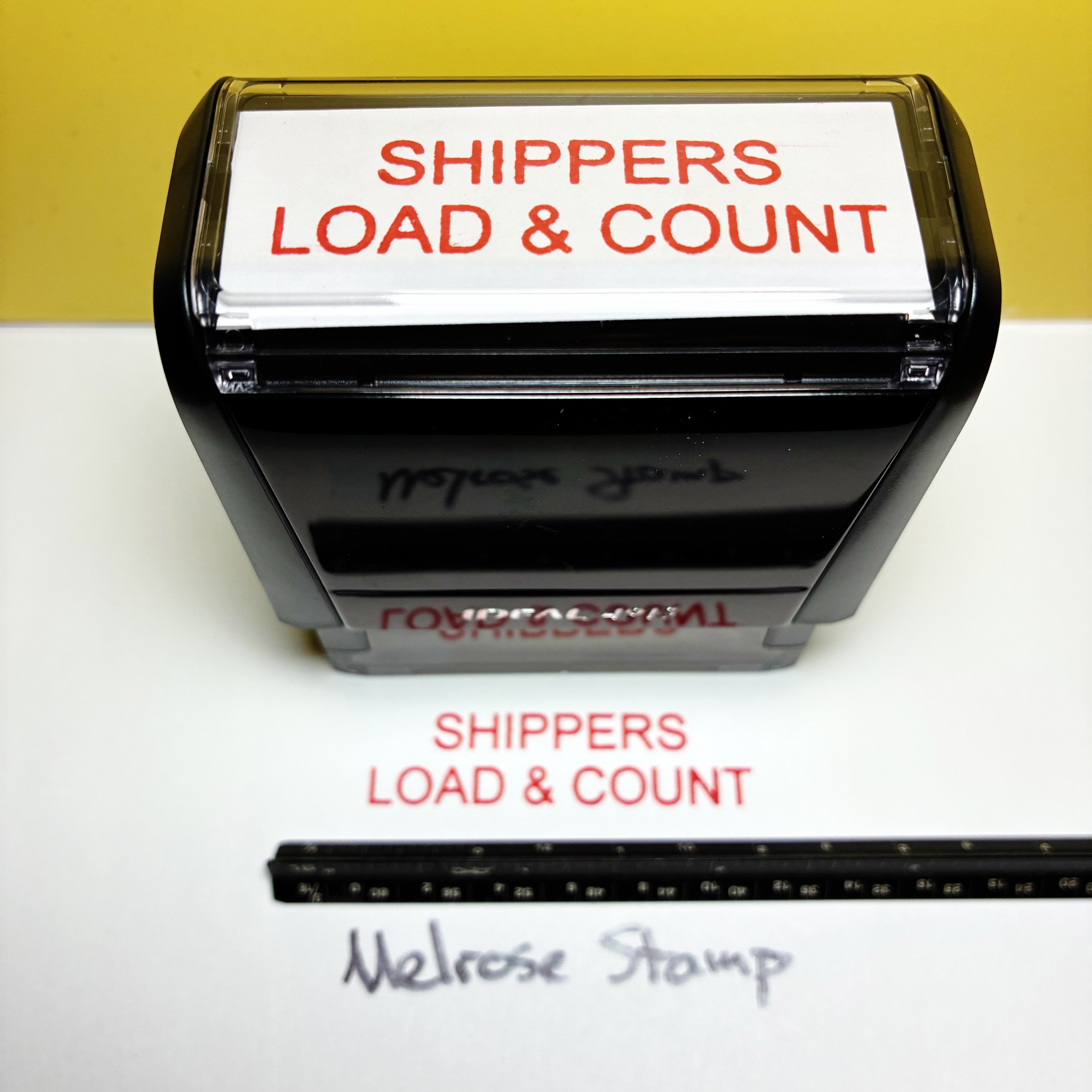 Shippers Load And Count Rubber Stamp Red Ink Self Inking Ideal 4913 ...